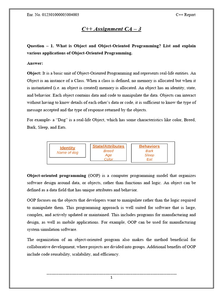 C++ Assignment CA - 3 | PDF