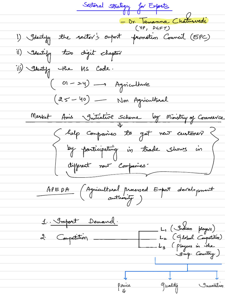 Sectoral Strategy For Exports | PDF