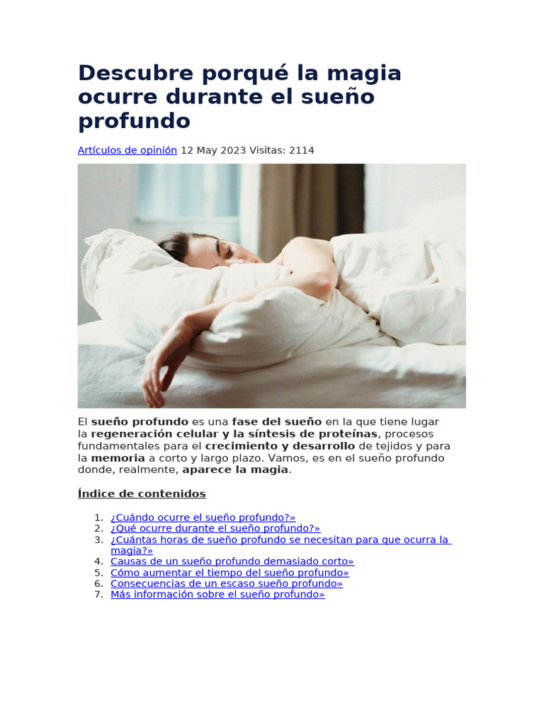 SUEÑO PROFUNDO | PDF