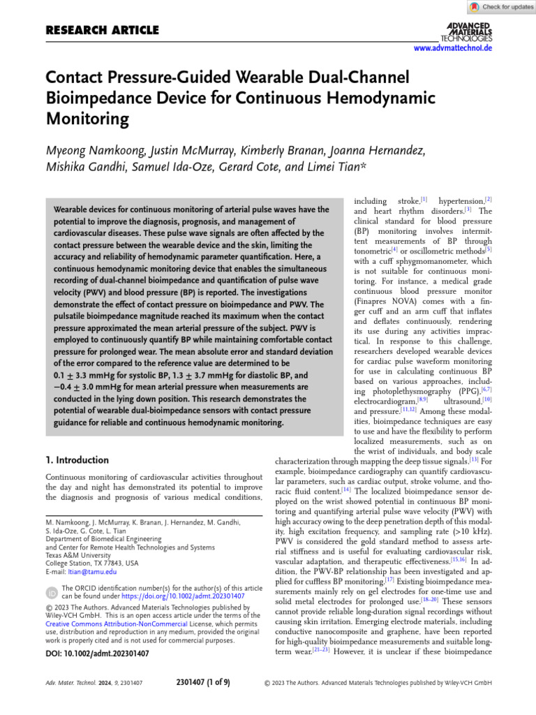 Adv Materials Technologies - 2023 - Namkoong - Contact Pressure Guided ...