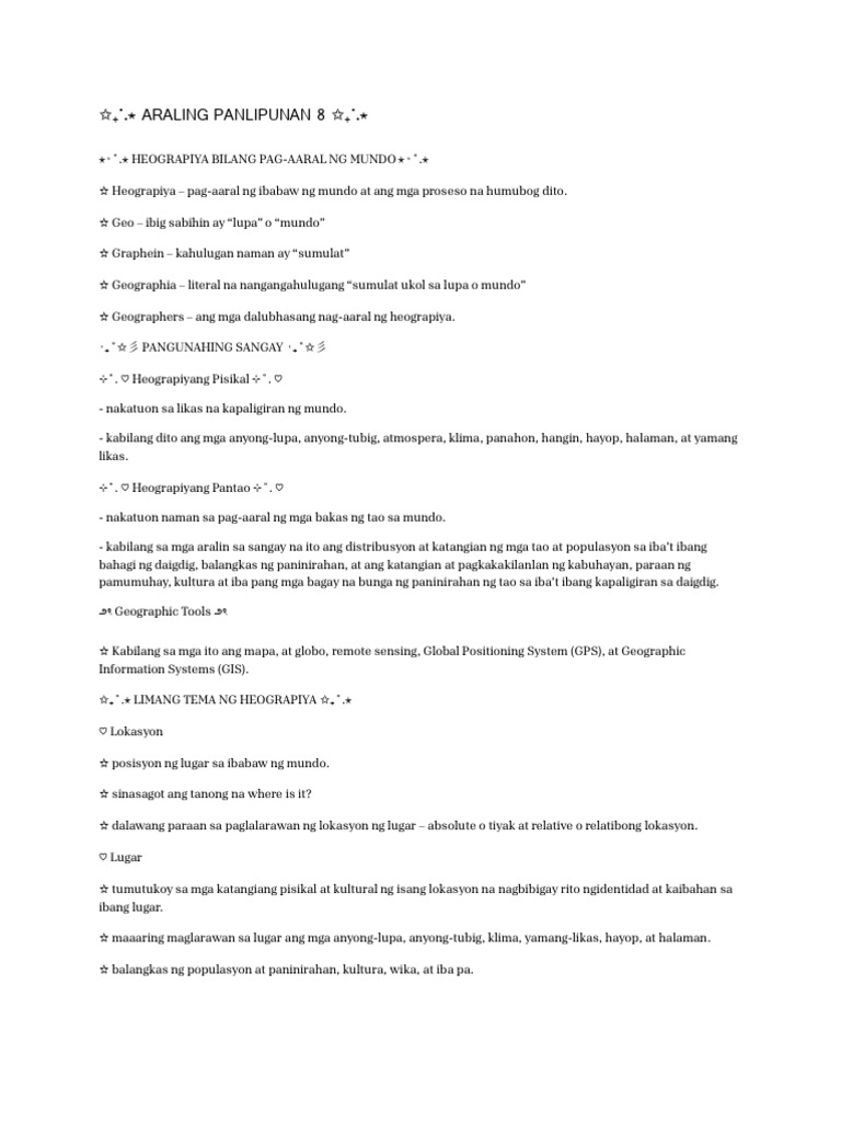 AP G8 Prelim | PDF | Hydrography | Physical Geography