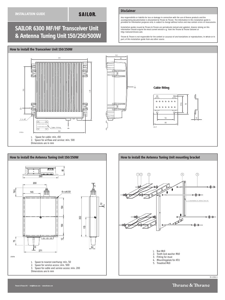 Installation Guide SAILOR MF - HF 6300 ATU and TU | PDF
