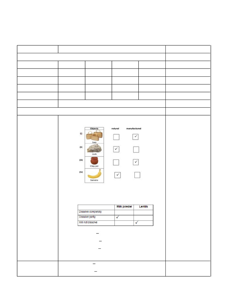 Science Marking Scheme KEY STAGE 2 P4 2022 | PDF