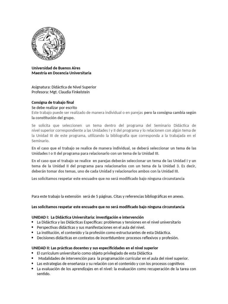 Consigna de Trabajo Final 2024 | PDF
