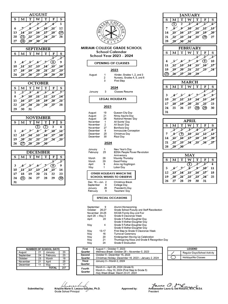 MCGS Annual Calendar SY 2023-2024 | PDF | Observances | Public Holiday