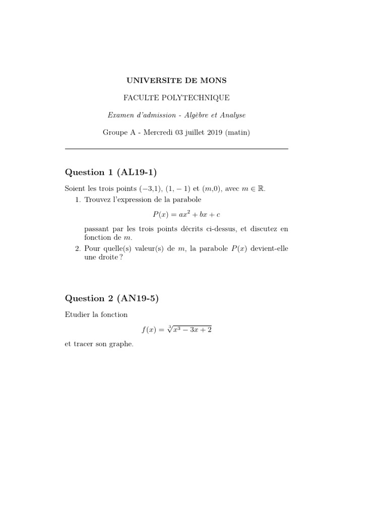 Analyse Algebre | PDF