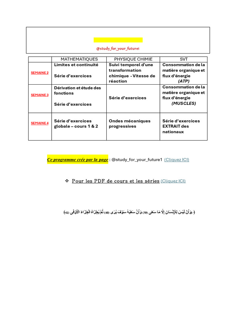 PROGRAMME 2BAC PC Et SVT | PDF