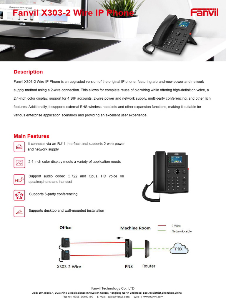Fanvil_X303-2Wire_Datasheet | PDF