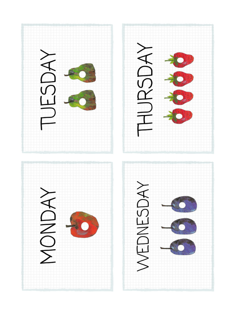 Days of The Week - Very Hungry Caterpillar | PDF