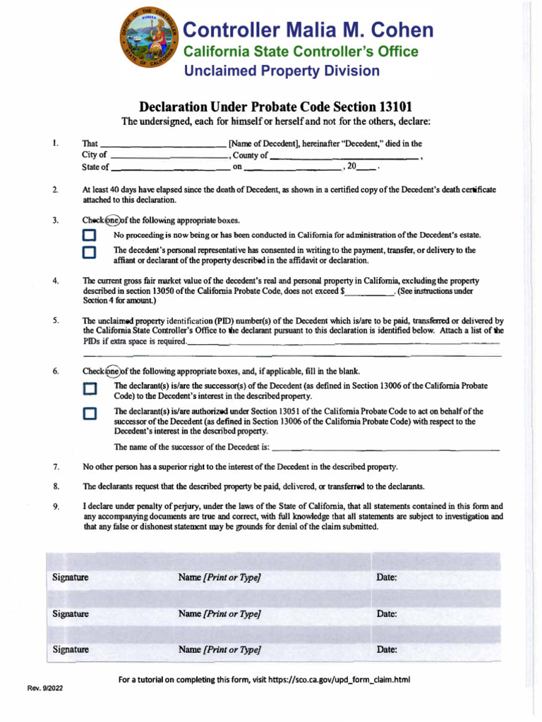 Claim Declaration English | PDF | Probate | Legal Documents