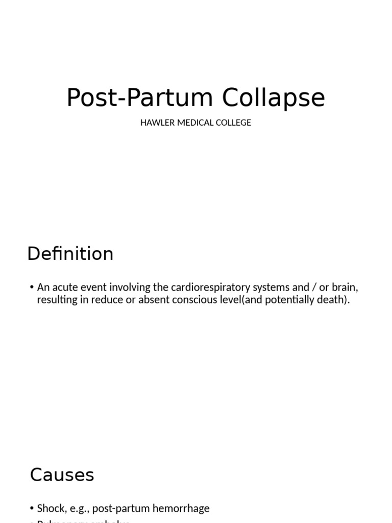 Postpartum Collapse | PDF