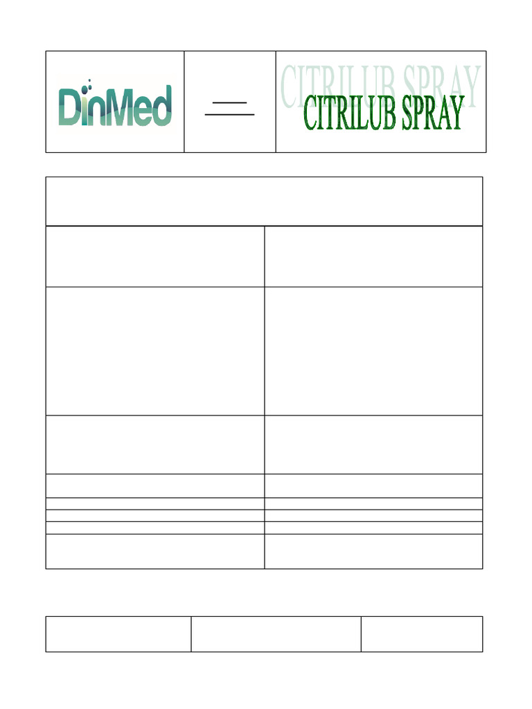 Ficha Tecnica Citrilub Spray | PDF