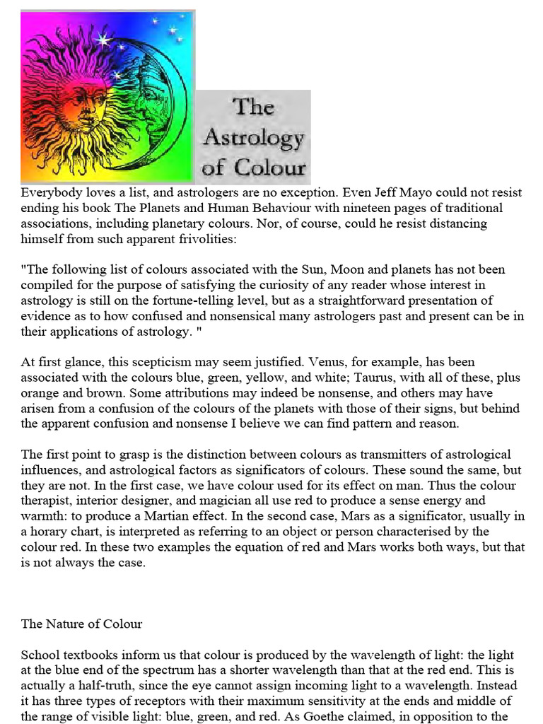 Astrology of Colors | PDF