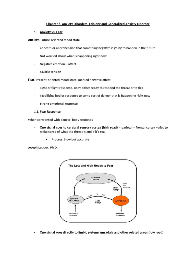 Chapter 6. Anxiety Disorders | PDF | Anxiety | Self-Improvement