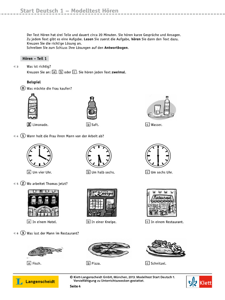 A1 Prüfung Variante 2 Hören Pdf