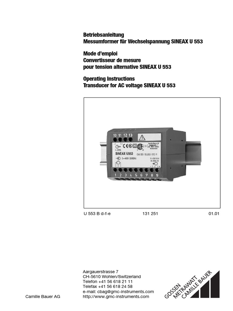 Measuring Trancducer U553 | PDF