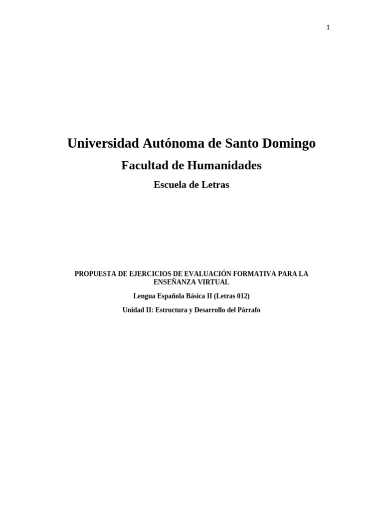 Let 012 Unidad II Ejercicios | PDF