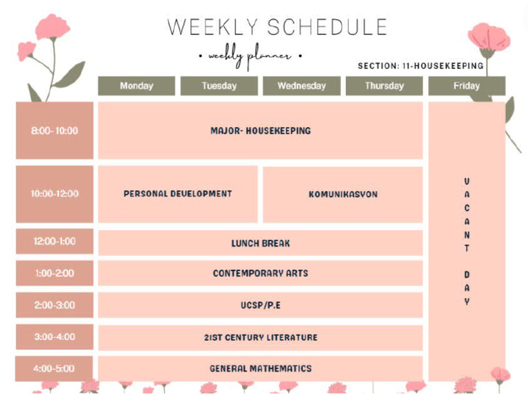11-HOUSEKEEPING SCHEDULE | PDF