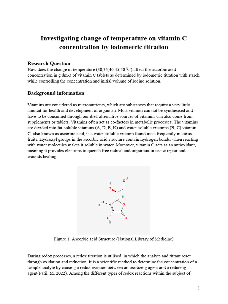 Chem IA Final Draft | PDF