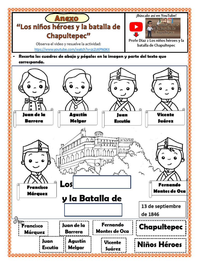 Actividades Niños Héroes - Profe Diaz | PDF