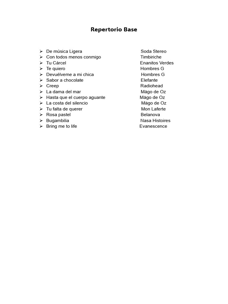 Repertorio Base | PDF