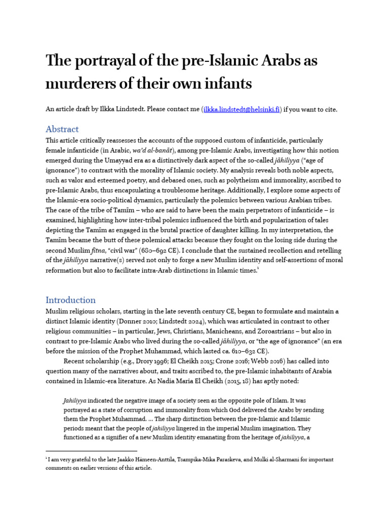 The Portrayal of The Pre Islamic Arabs A | PDF