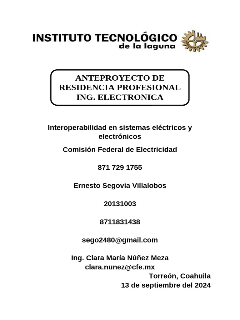 PORTADA ANTEPROYECTO (Tec Laguna | PDF