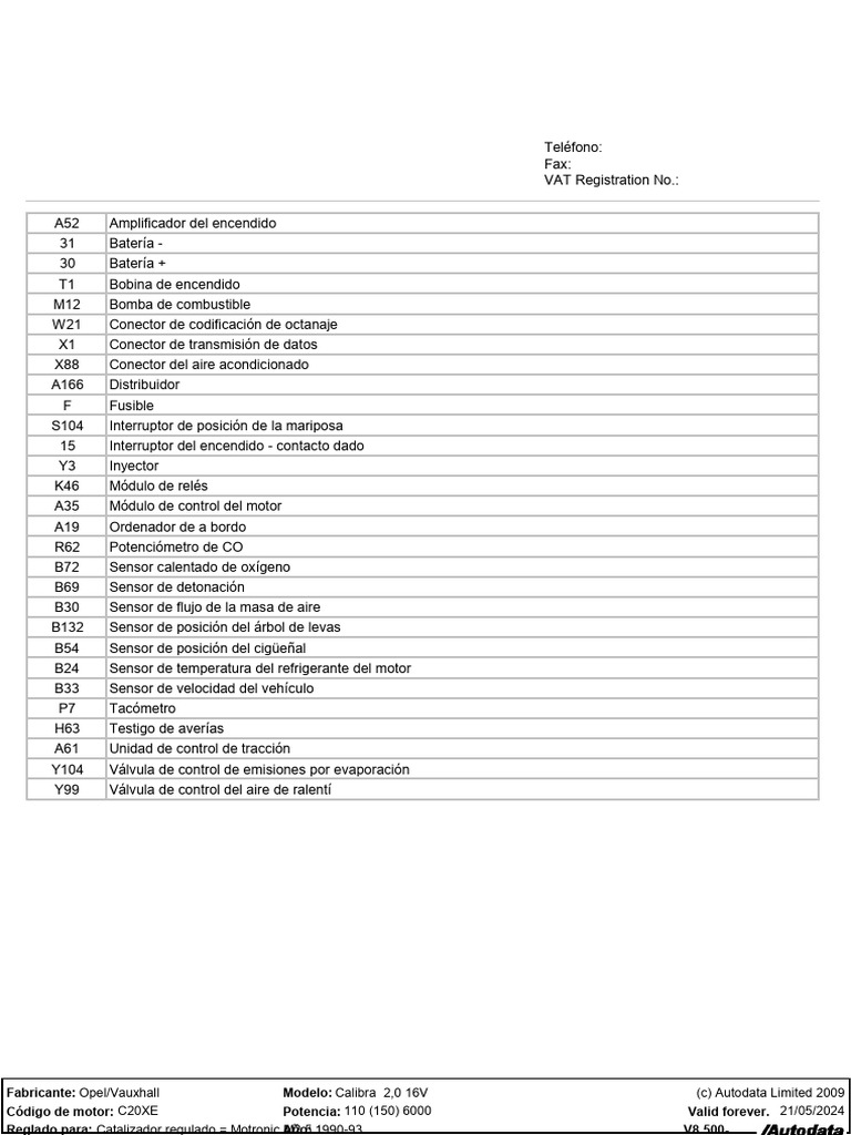 Esquema Calibra C20xe | PDF