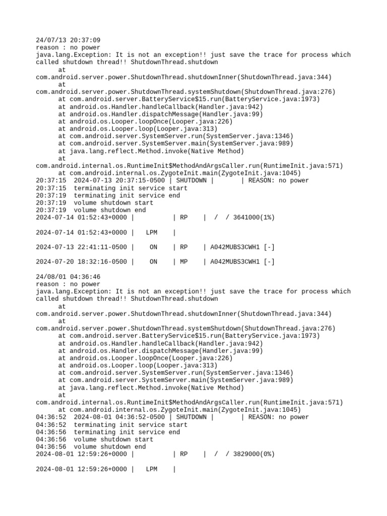 Power Off Reset Reason | PDF