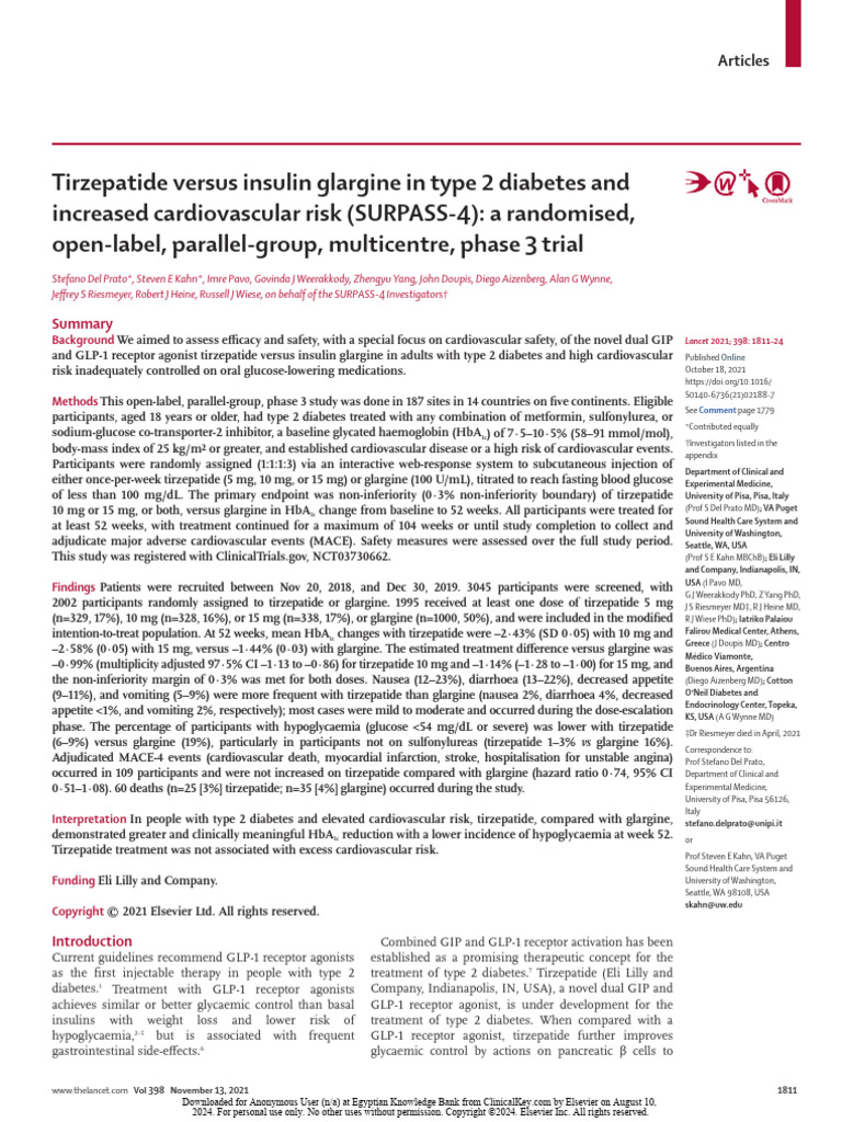 SURPASS-4 Trial | PDF