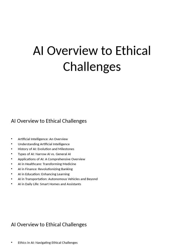 AI Overview to Ethical Challenges | PDF