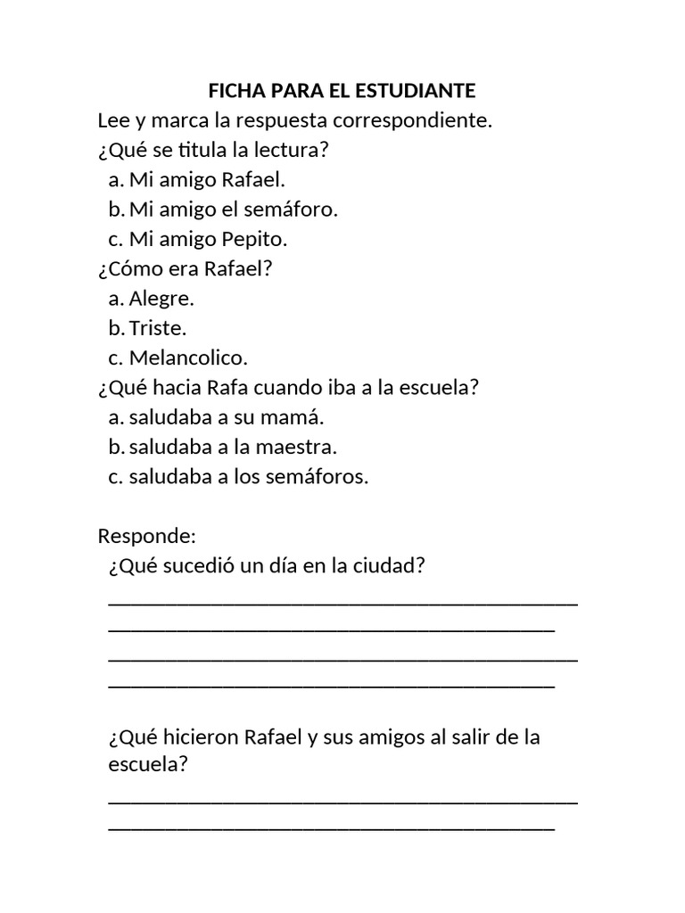 Ficha Del Cuento Pdf