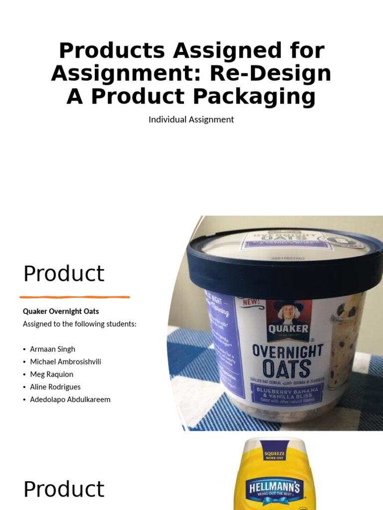 Products Assigned For Assignment - Re-Design A Product Packaging | PDF