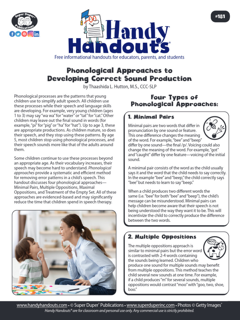 Phonological Approaches To Developing Correct Sound Production | PDF | Phonology | Language Arts ...