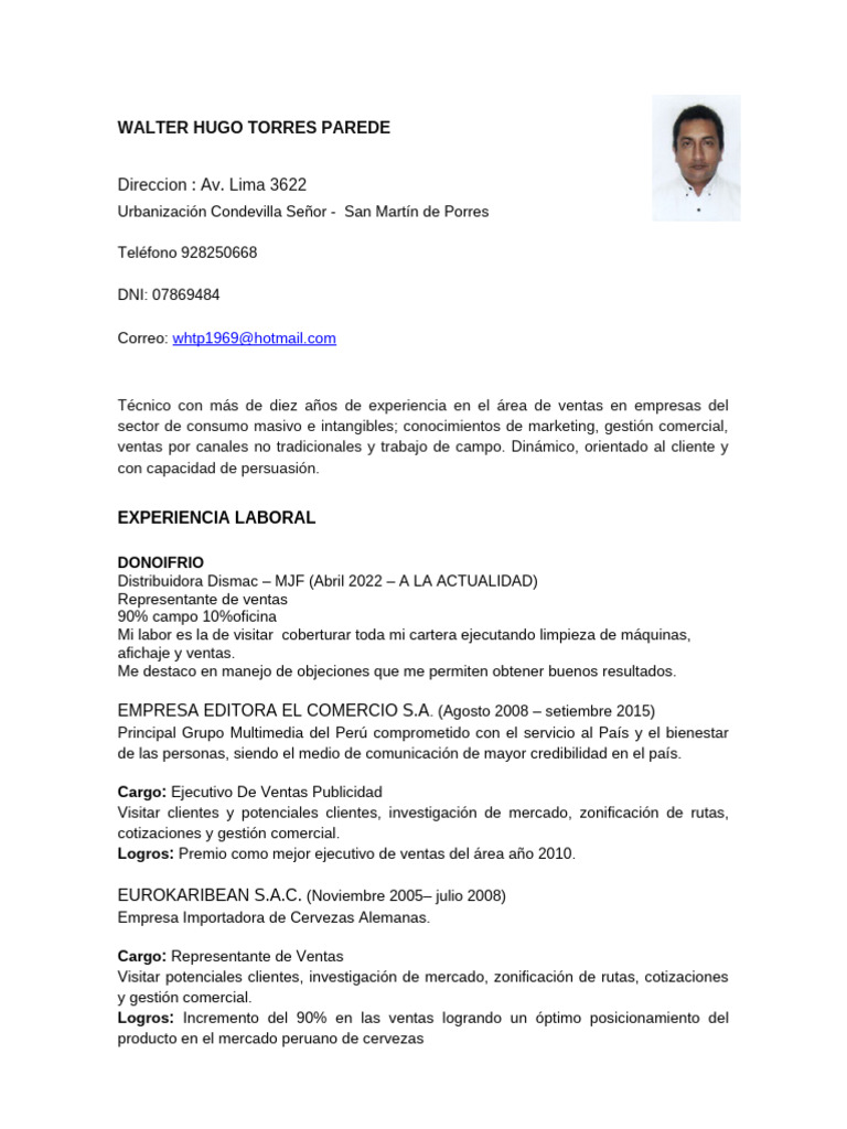 CV Walter Torres | PDF