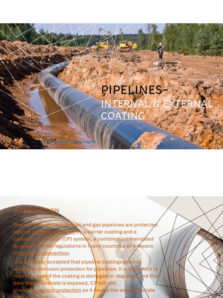 Pipelines - Internal & External Coating | PDF | Corrosion | Coating