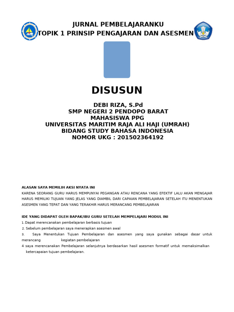 JURNAL PPA PPG Bahasa Indoensia Debi Riza | PDF