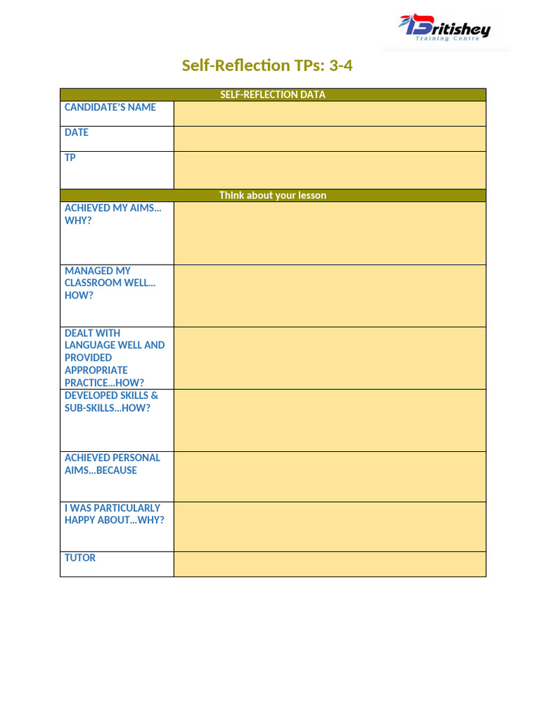 Self-reflection 3 & 4 (1) | PDF