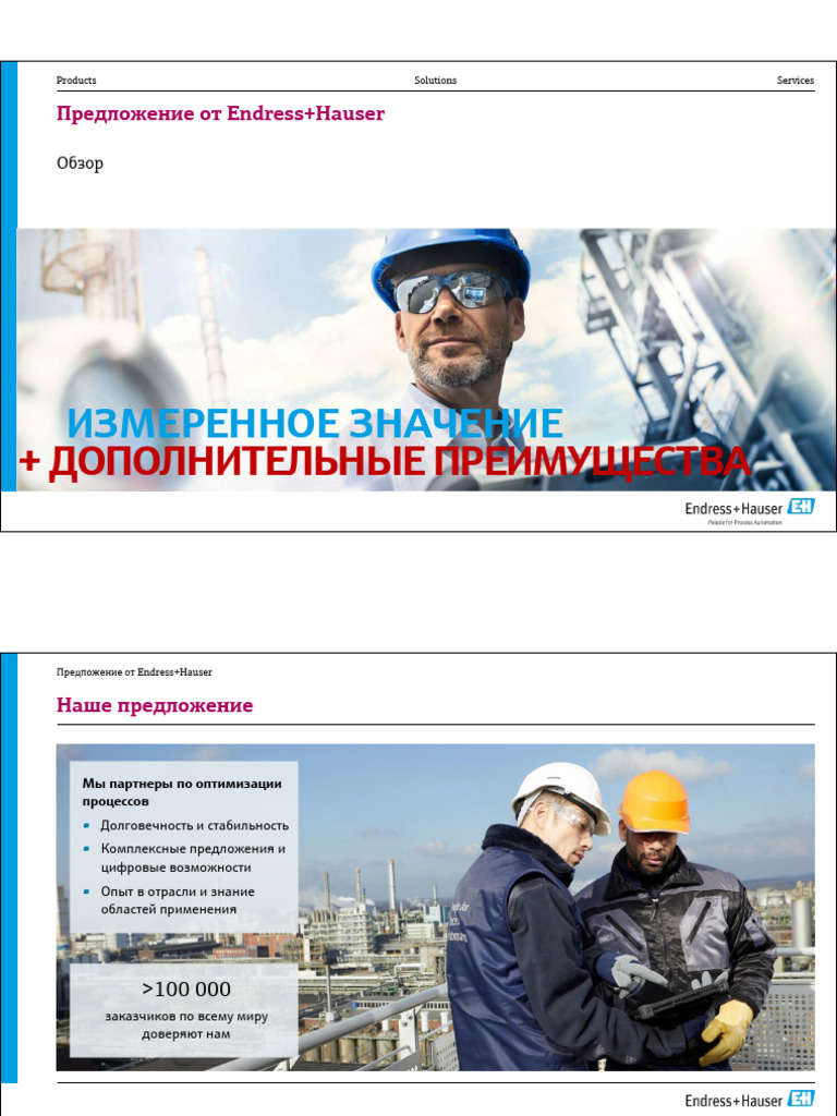 1 - 1 Endress+Hauser - Портфолио | PDF