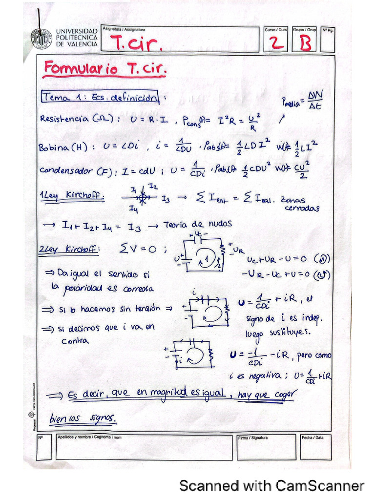 Formulario 1 Parcial | PDF
