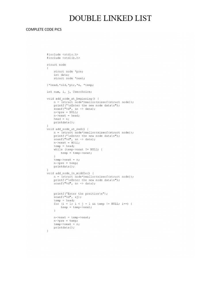 Task - 2 - Double Linked List | PDF