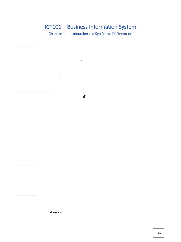 ICT101 Chap01 Exercices | PDF