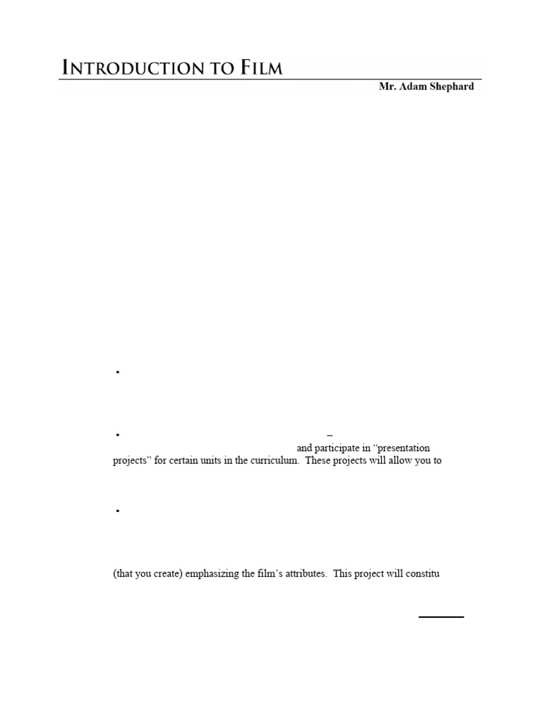 Intro To Film Course Description-2 | PDF