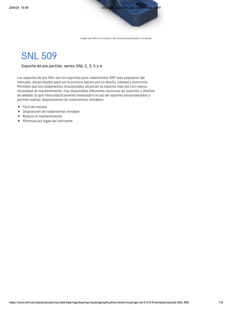 SNL 509 - Soportes para Rodamientos - SKF | PDF