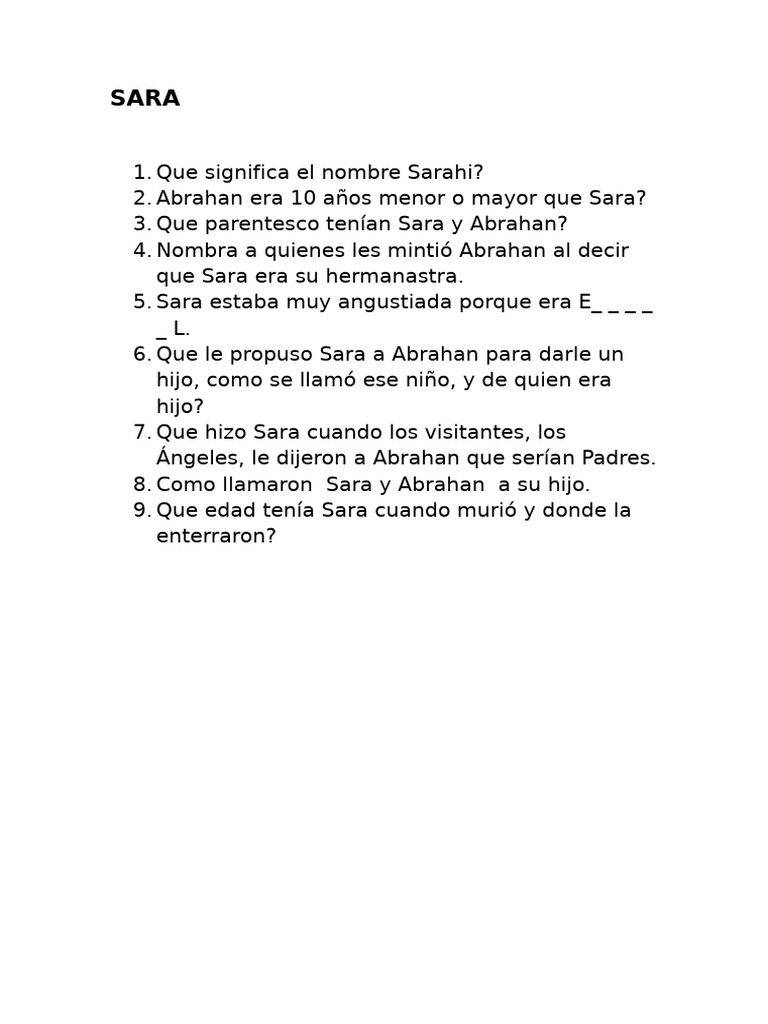 Sara | PDF