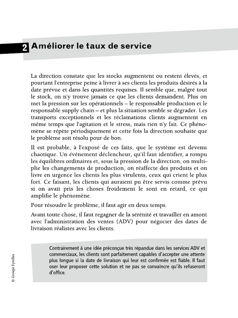 Ameliorer Le Taux de Service | PDF