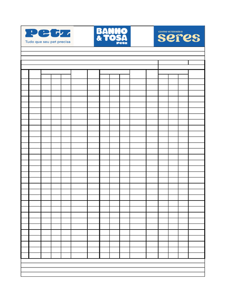 Tabela - Controle de Temperatura Setorial - Banho e Tosa | PDF