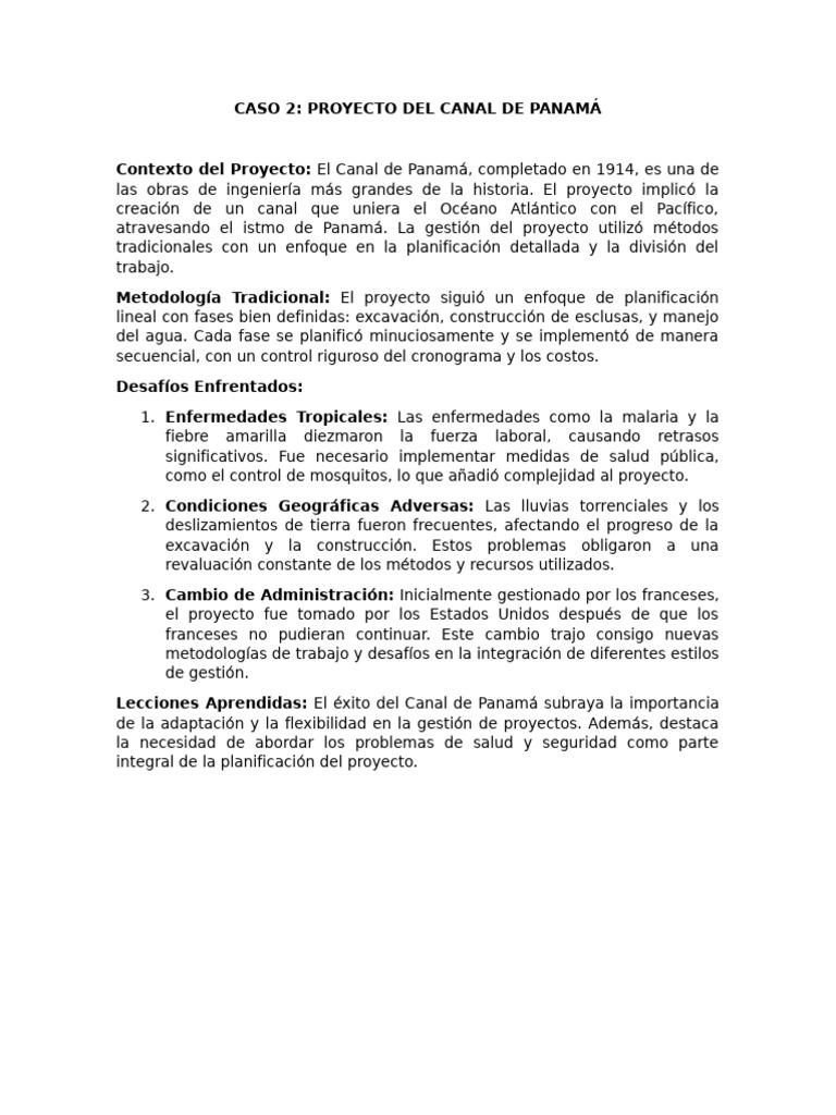 Caso+2+-+Canal+de+Panam%C3%A1 | PDF