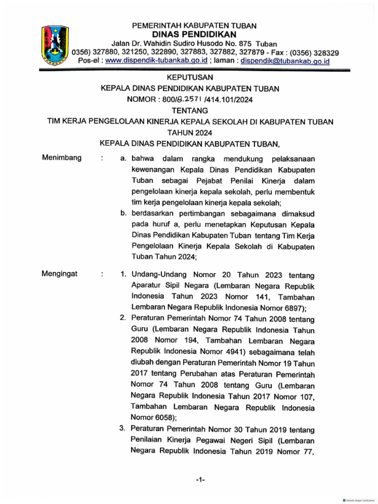 SK Tim Kerja KS | PDF