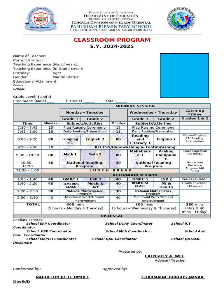 MG-CLASS-PROGRAM-SCHEDULE-12 | PDF
